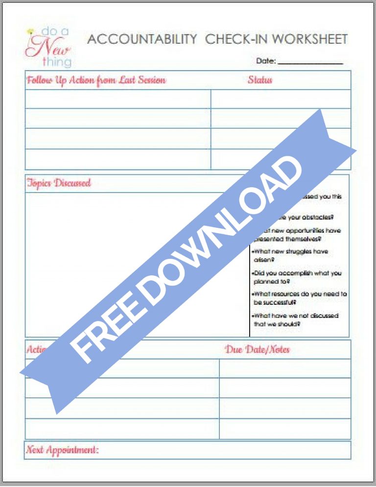 5 Steps To A Productive Accountability Check-in | Do A New Thing