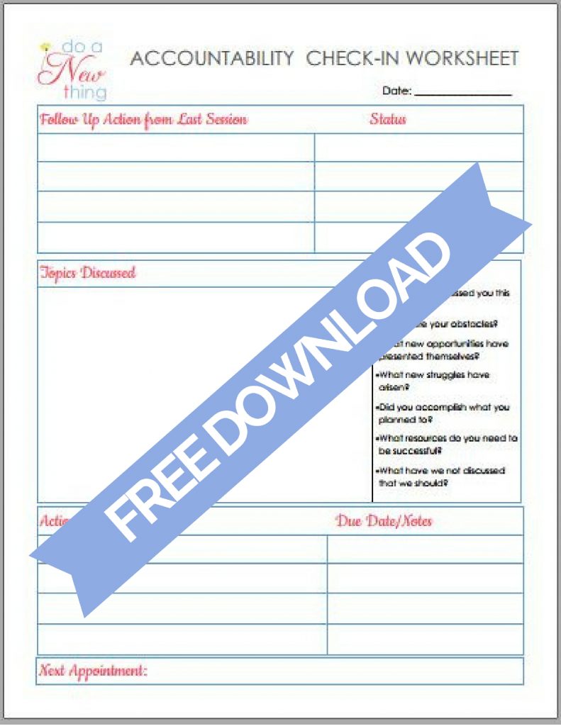 5 Steps To A Productive Accountability Check-in | Do A New Thing