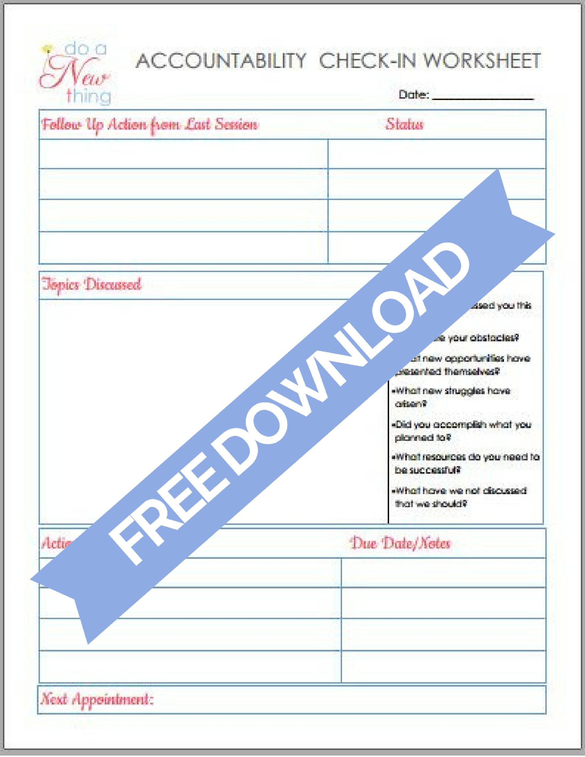 5 Steps To A Productive Accountability Check-in | Do A New Thing