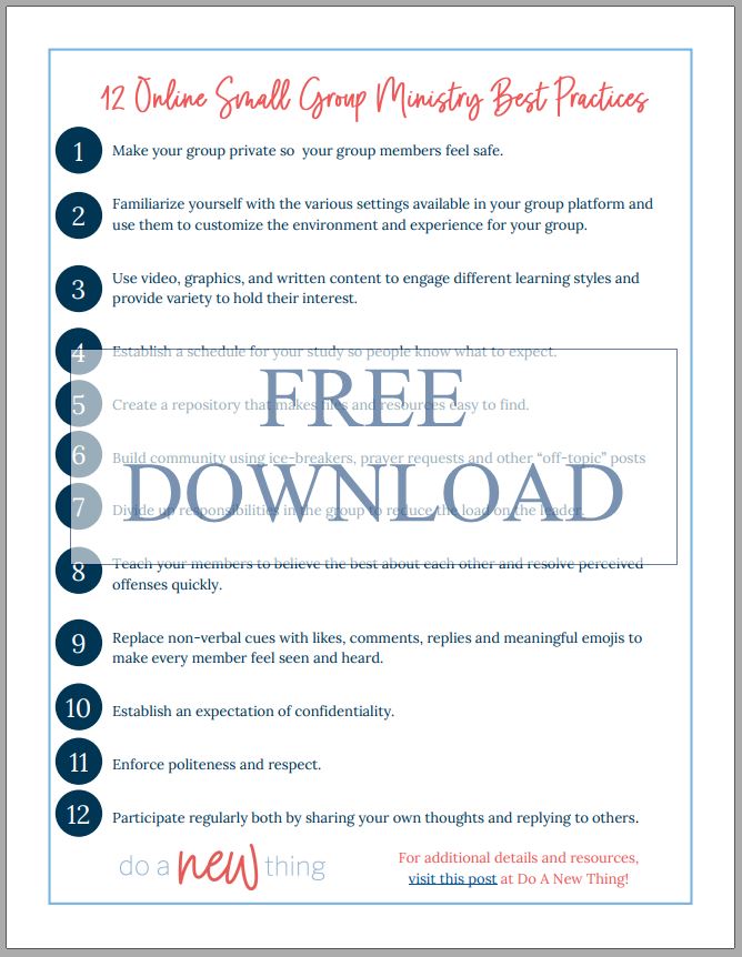 How To Run Your Small Group Ministry Online | Do A New Thing