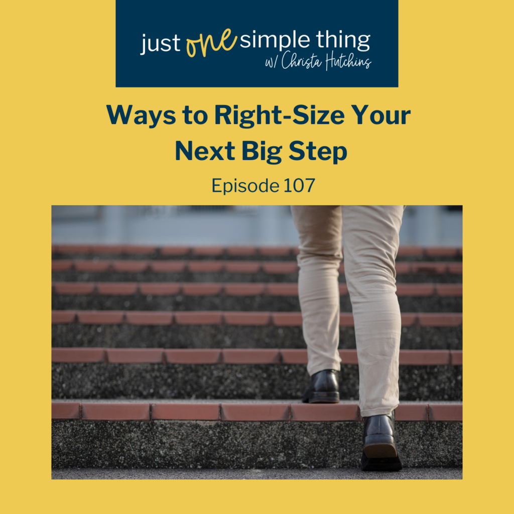 Episode 107: Ways To Right-Size Your Next Step | Do A New Thing